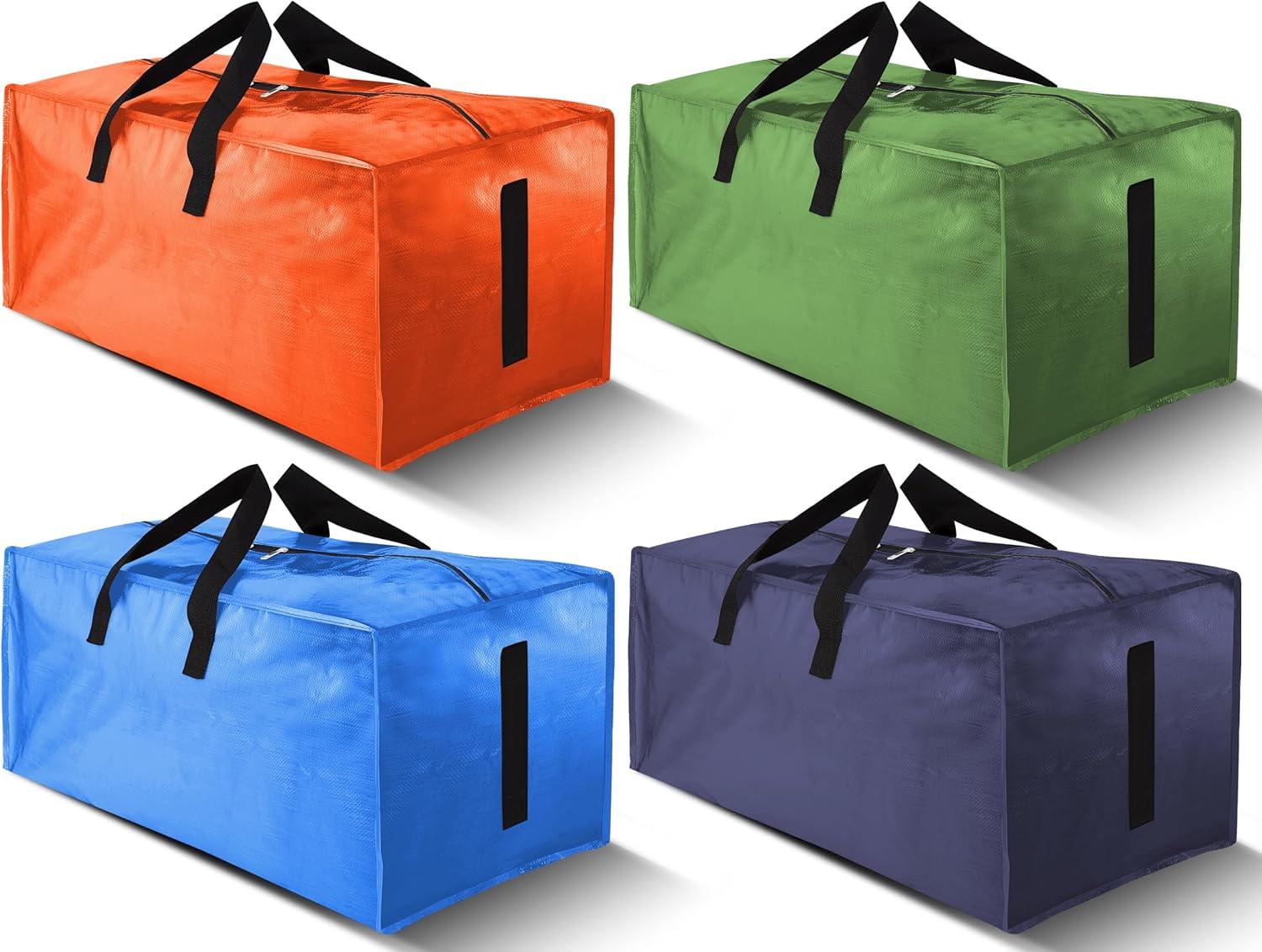 8 Pack Large Strong Moving Bags with Zippers & Carrying Handles - Water ...