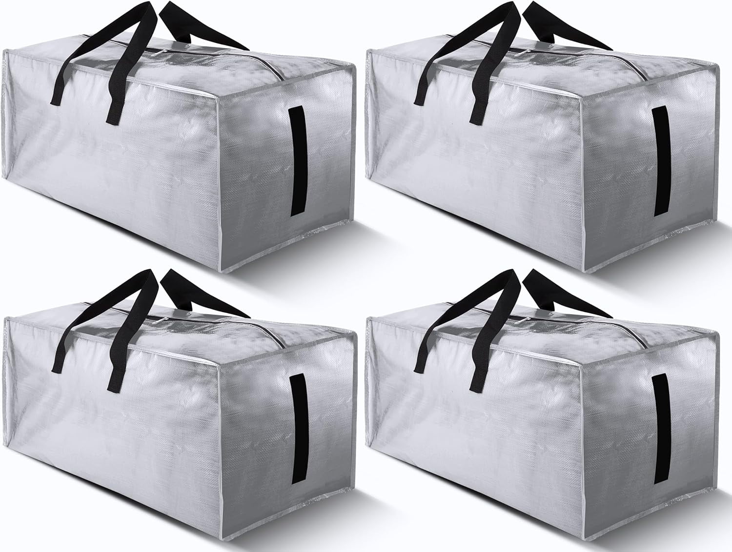 8 Pack Large Strong Moving Bags with Zippers & Carrying Handles - Water ...