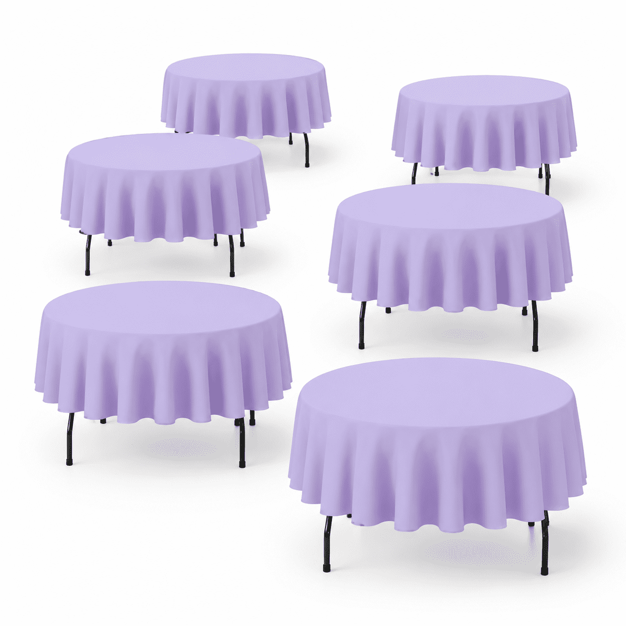 8 Pack Lavender Round Tablecloths 90 Inch For 60