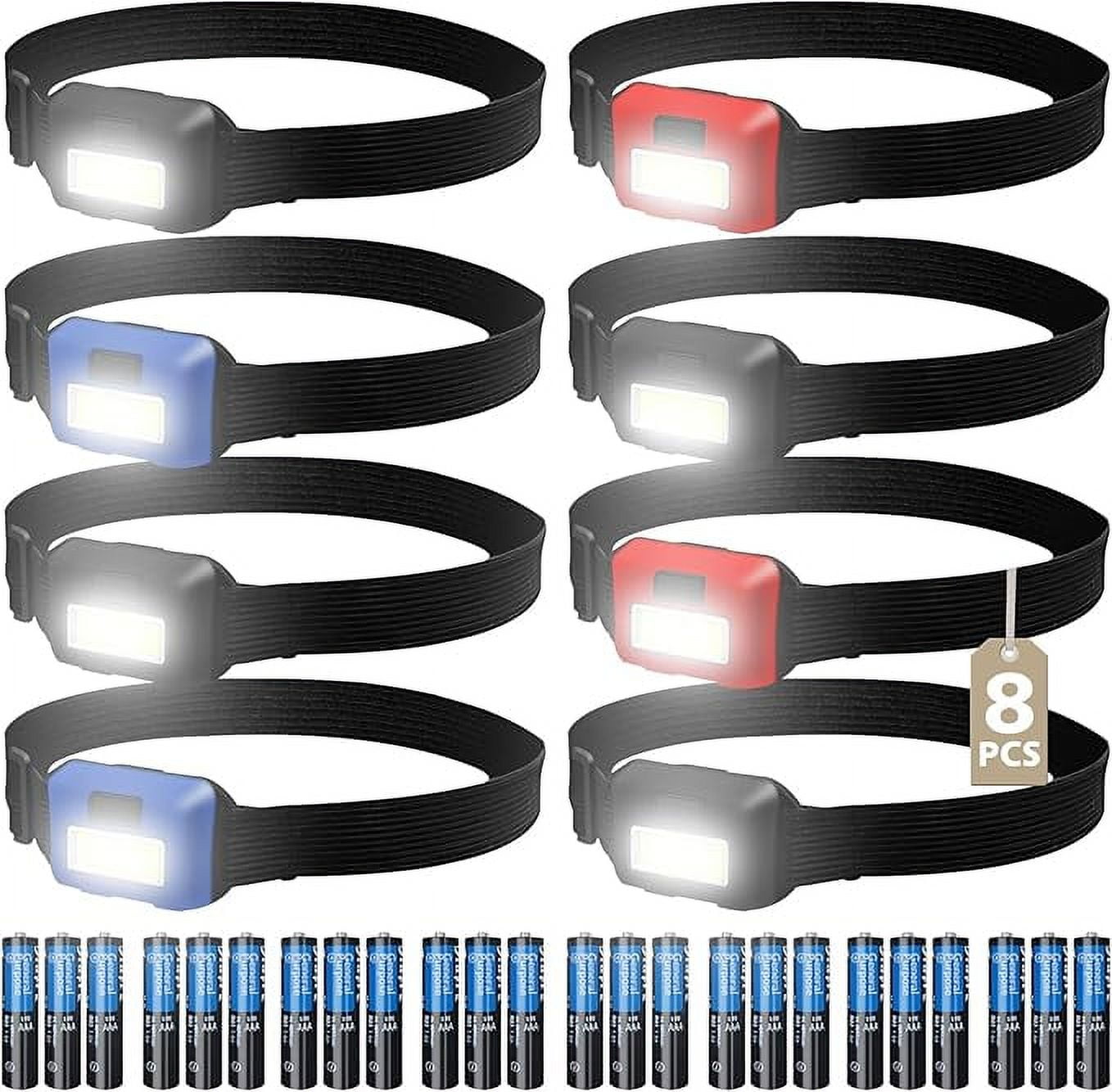 8 Pack Led Headlamp Flashlight for Adults and Kids, 1.1oz/31g Flood ...