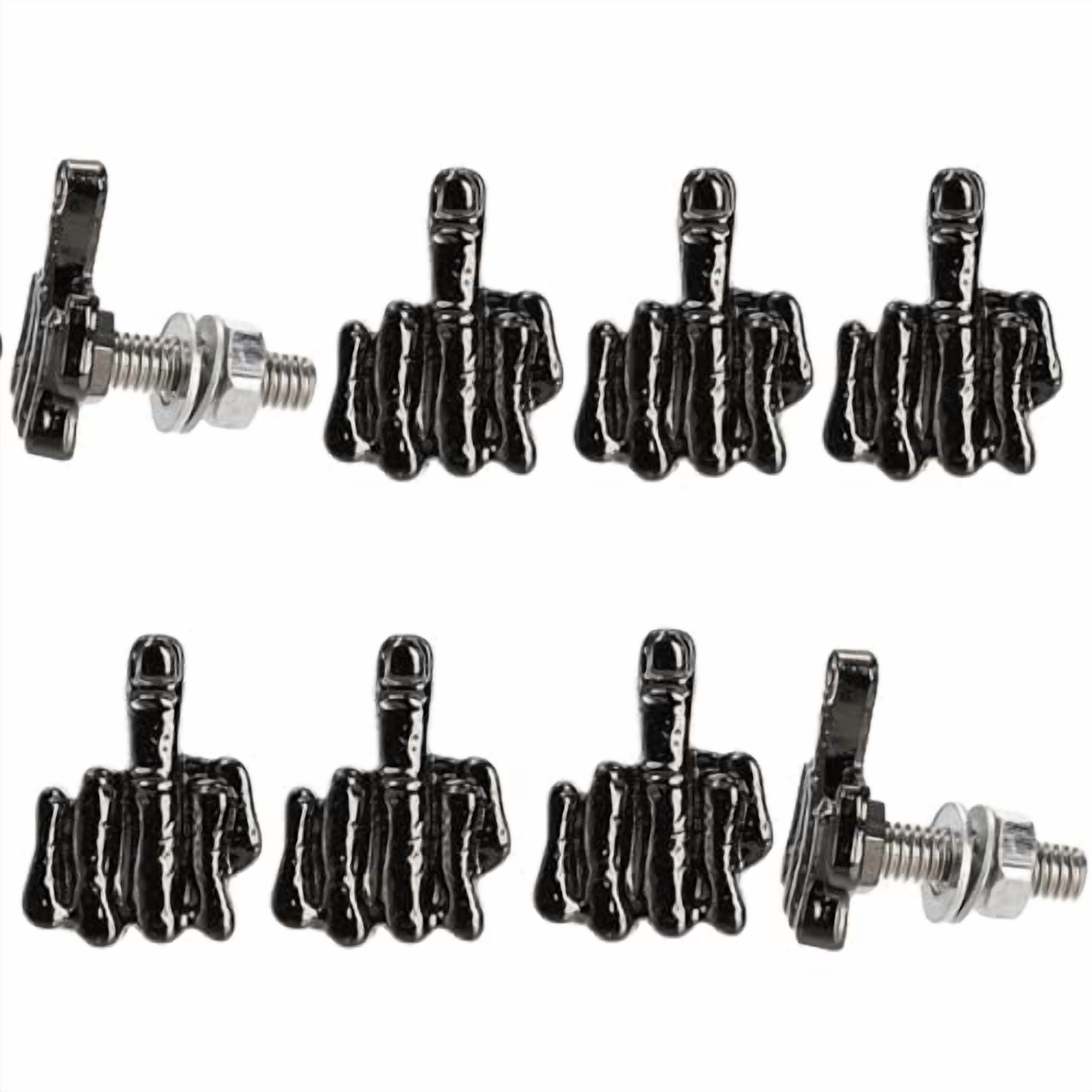 8 Pack License Plate Screws Kit, Finger Shape Stainless Steel License ...
