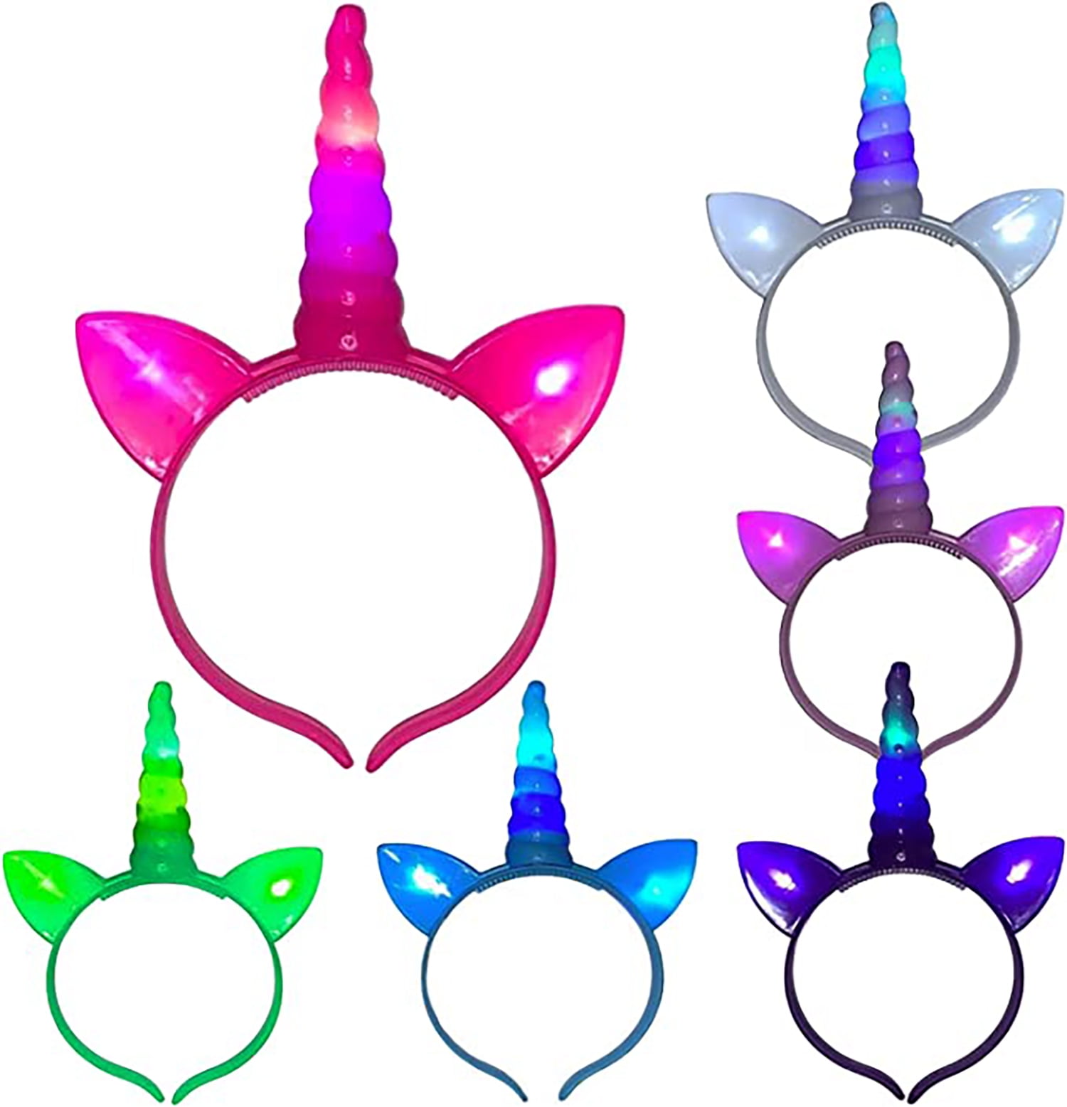 8 Pack Walmart Unicorn Horn Headband, LED Flash Mode, Birthday ...