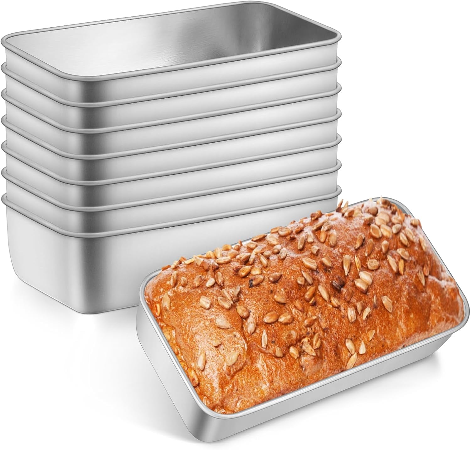 8 Pack Loaf Pans for Baking Bread, 9IN x 5IN Stainless Steel Loaf Bread ...
