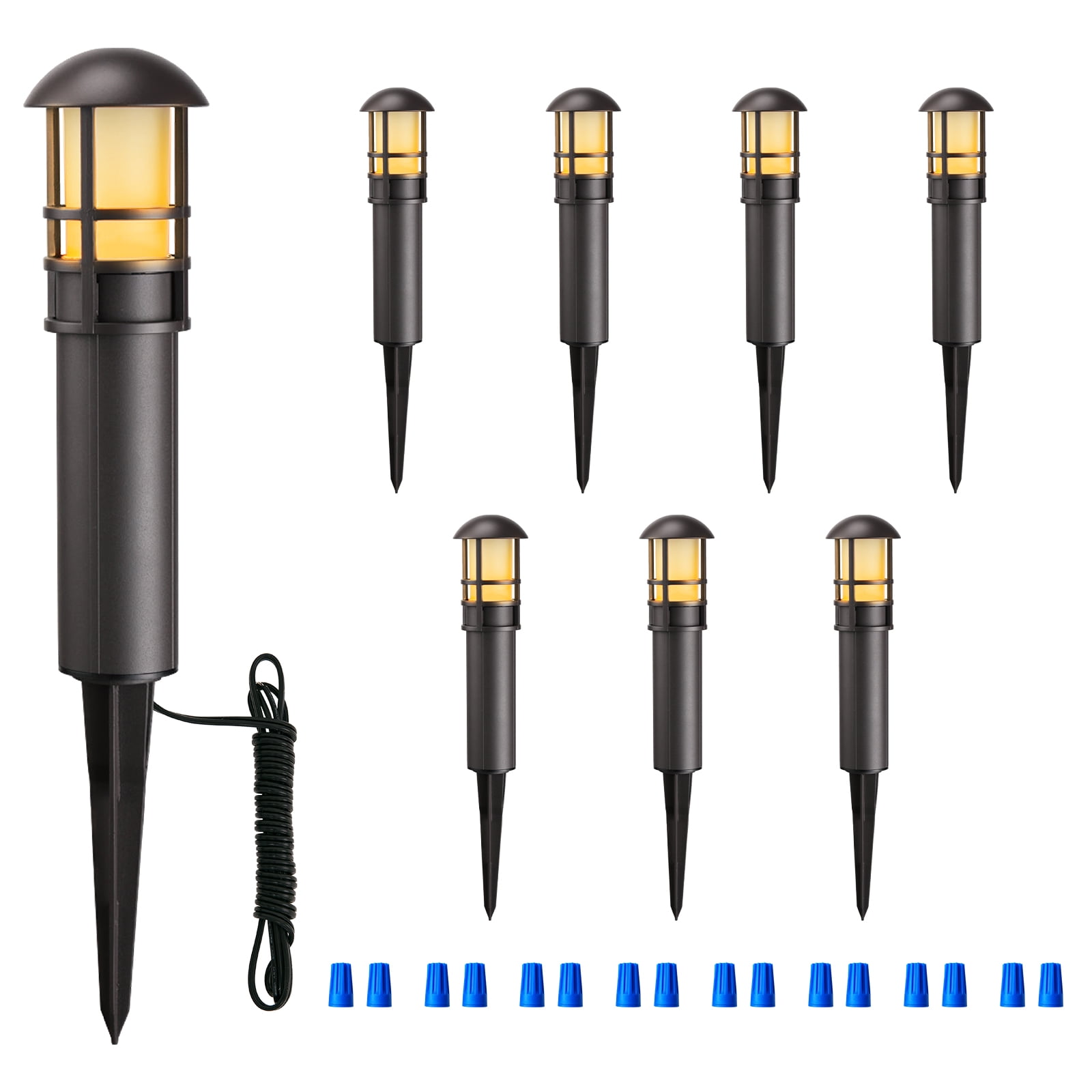 8-Pack Low Voltage Landscape Pathway Lights, 3W 12-24VAC/DC Landscape ...