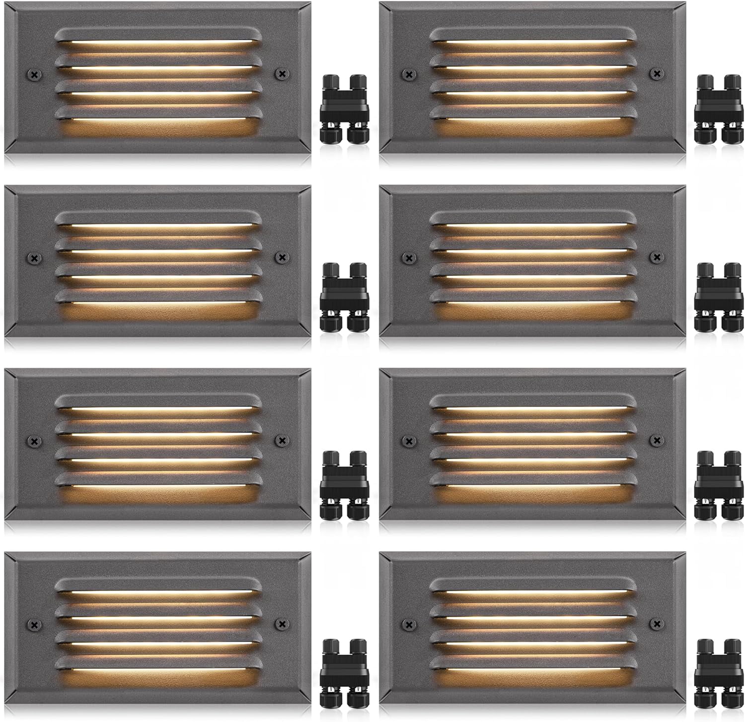 8 Pack Low Voltage Step Lights Outdoor Stair 5W LED Deck Lights with ...