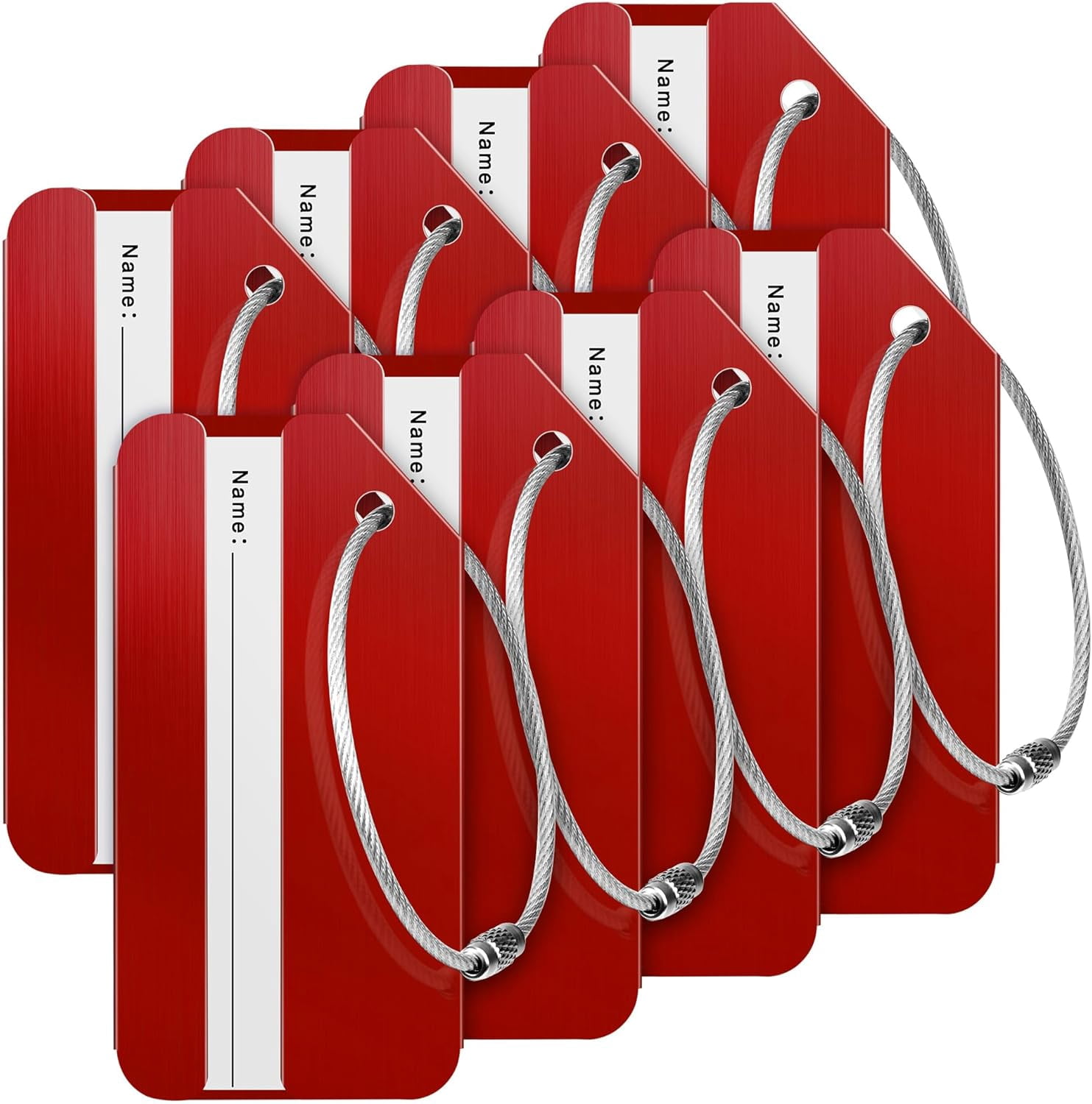 8 Pack Luggage Tags for Suitcases Aluminum Privacy Protection Bag Tags ...