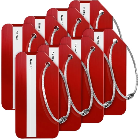 8 Pack Luggage Tags for Suitcases Aluminum Privacy Protection Bag Tags ...