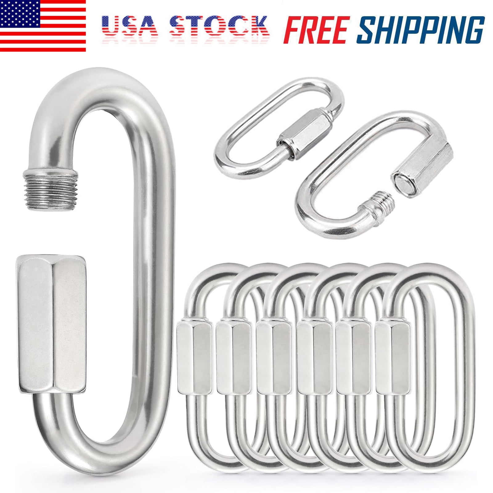 8 Pack M6 Stainless Steel Chain Links Connector, 6mm Heavy Duty Quick ...