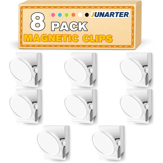 8 Pack Magnetic Clips Heavy Duty, White Magnet Clips for Fridge ...