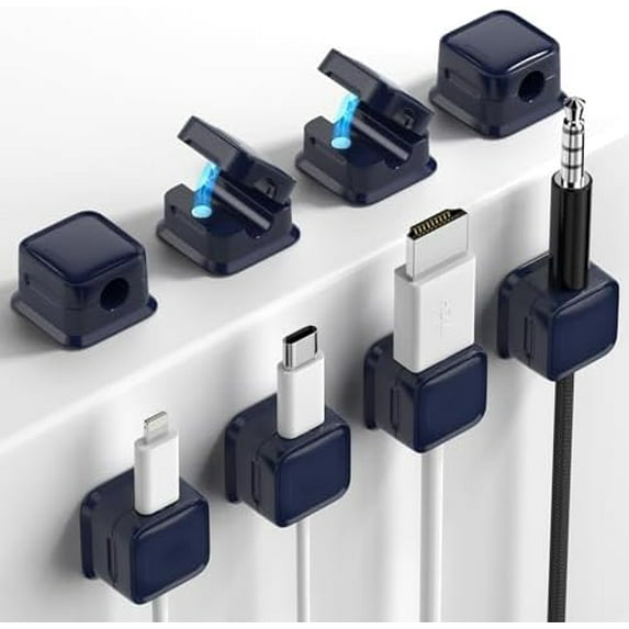 8 Pack Magnetic Cord Organizer, Easy Secure Adhesive Cable Management ...