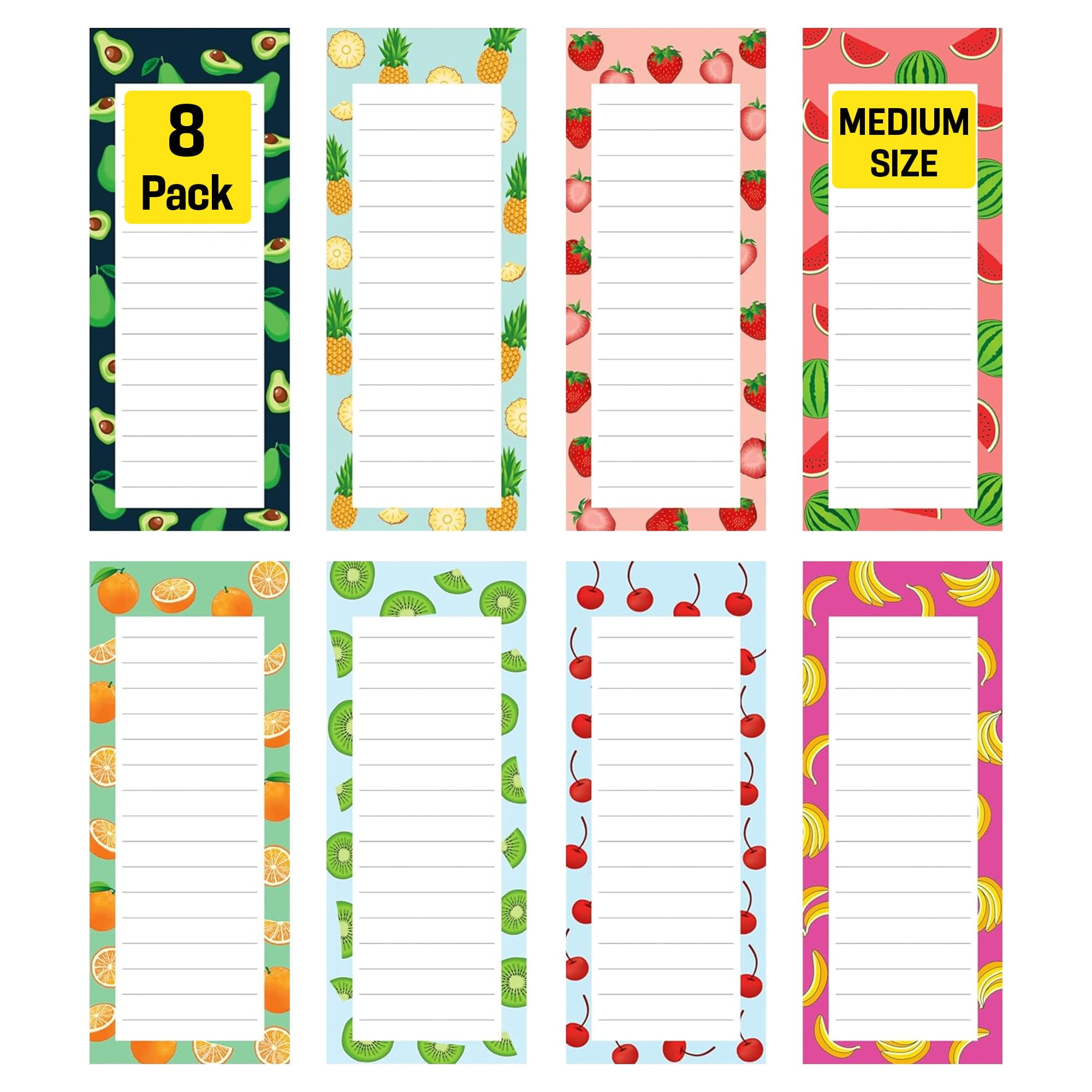 8 Pack Magnetic Notepads, Fridge Notepad, Grocery Shopping List, To Do ...
