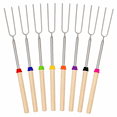 8 Pack Marshmallow Roasting Sticks, 32 Inch Extendable Stainless Steel ...