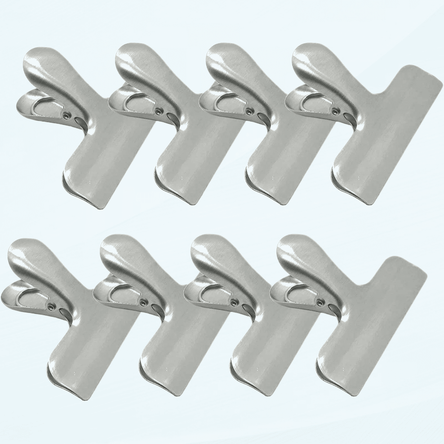 8 Pack Metal Chip Clips, 3 Inch Wide Stainless Steel Heavy Duty Food ...