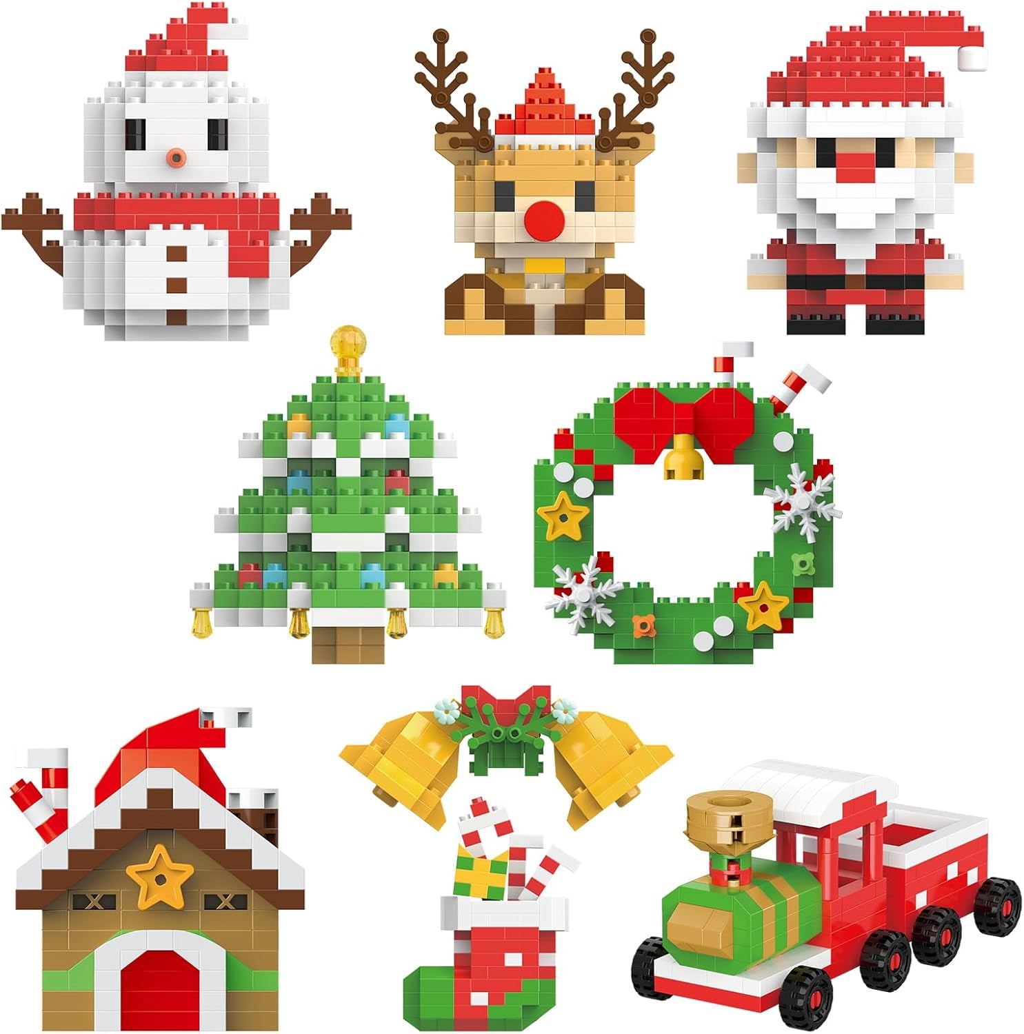 8 Pack Mini Christmas Building Blocks Toys, Classroom Prizes Birthday ...