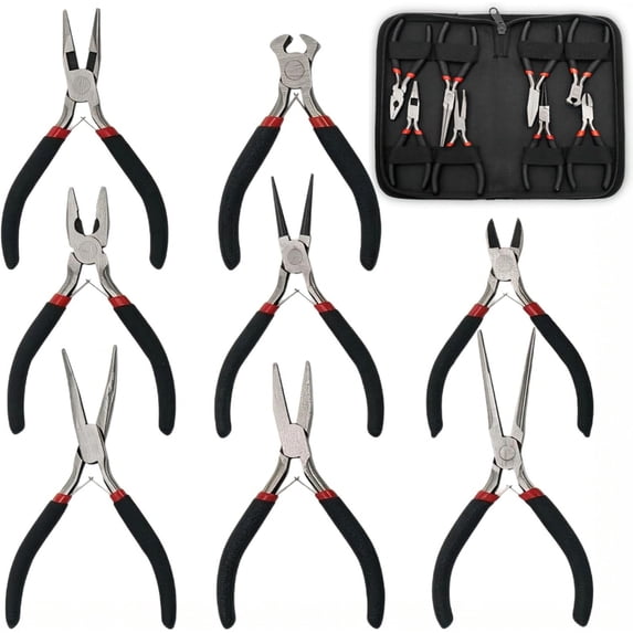 8 Pack Mini Pliers Set, Professional Jewelry Making Tools Kit with ...