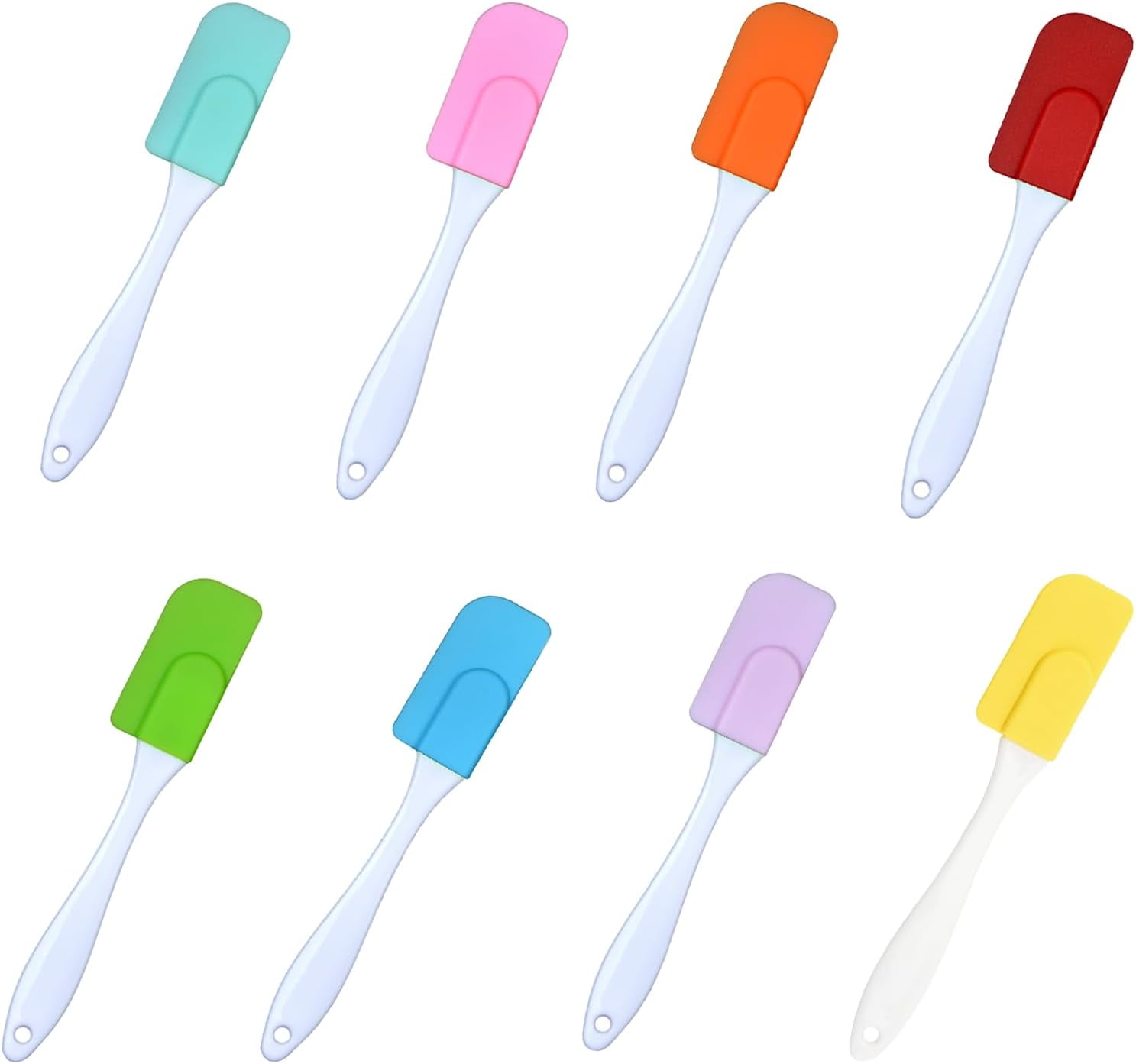 8 Pack Mini Silicone Scraper Set ，Heat Resistant Rubber Scrapers Non ...