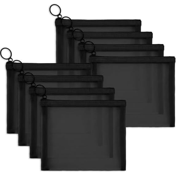 8 Pack Mini Zipper Mesh Makeup Bags, Nylon Cosmetic Bags Toiletry Purse ...