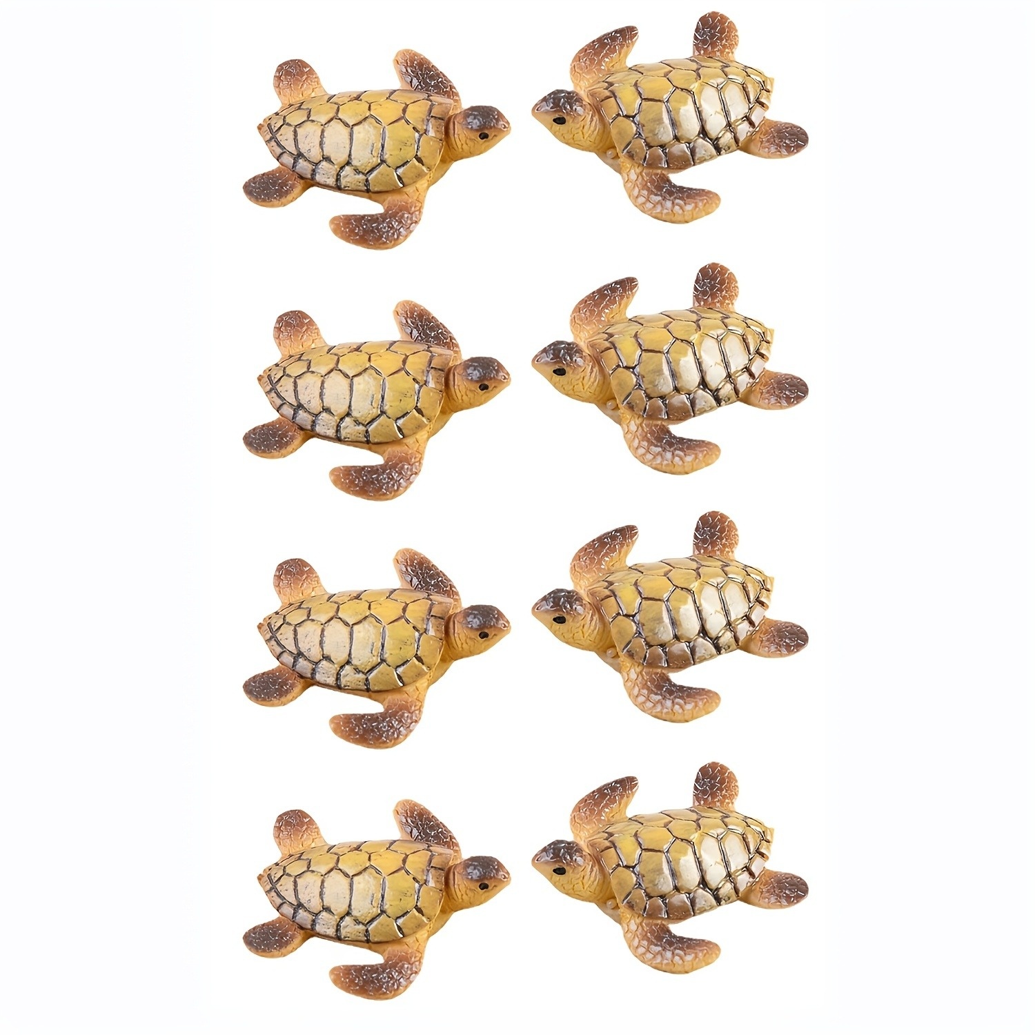 8-Pack Miniature Sea Turtles For Aquariums - Charming Resin Ornaments ...