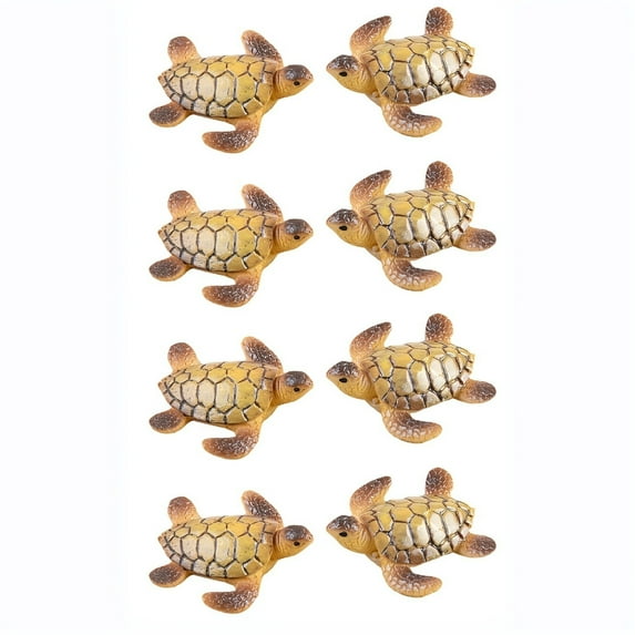 8-Pack Miniature Sea Turtles For Aquariums - Charming Resin Ornaments ...