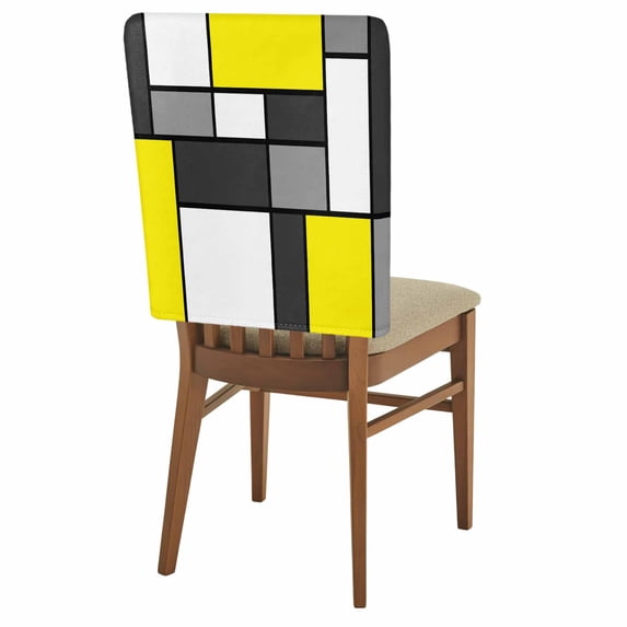 8 Pack Modern Color Blocks Chair Back Covers Gray Yellow White ...