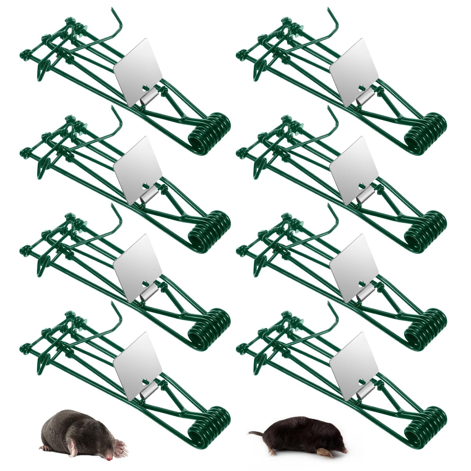 8 Pack Mole Trap Gopher Trap Metal Tactical Rat Vole Traps Outdoor ...