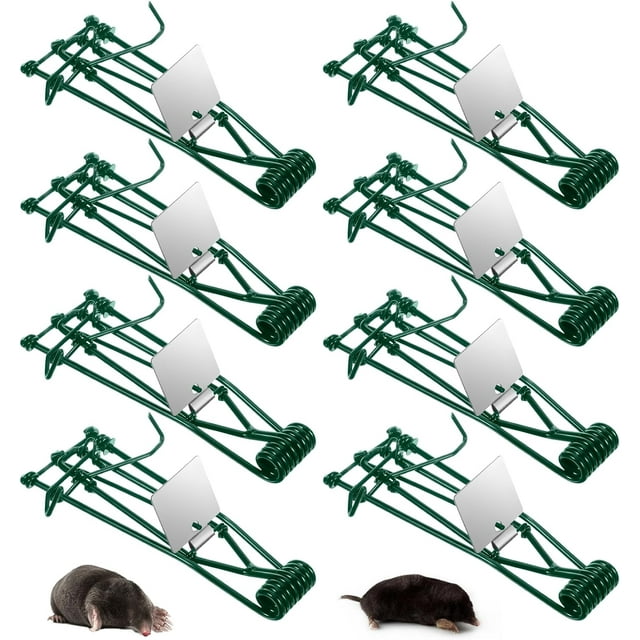 8 Pack Mole Trap Gopher Trap Metal Tactical Rat Vole Traps Outdoor ...