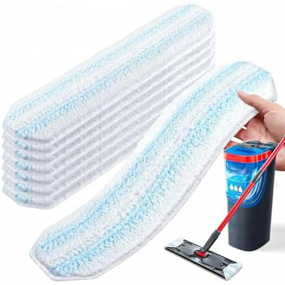 8 Pack Mop Replacement Pads for Ocedar H2prO Flat Mop System, Machine ...