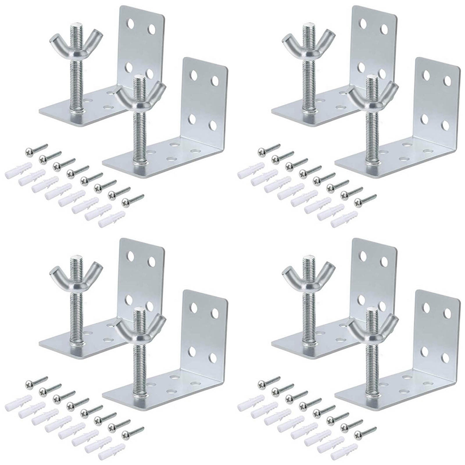 8-Pack Mounting L Brackets and Wing Nuts for Woven Wood Or Bamboo ...
