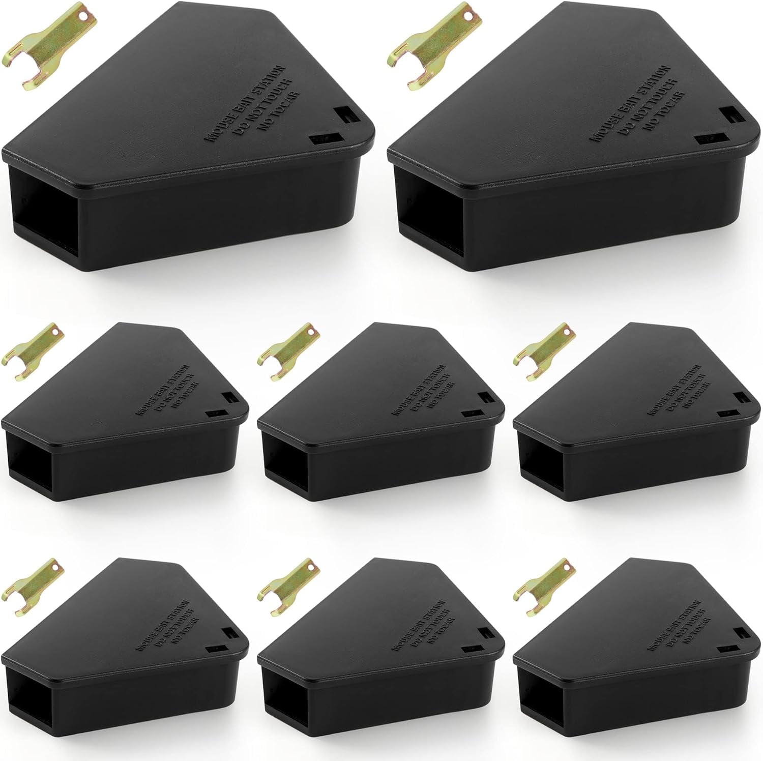 8 Pack Mouse Bait Stations with 8 Keys, Outdoor Rodent Box Station for ...