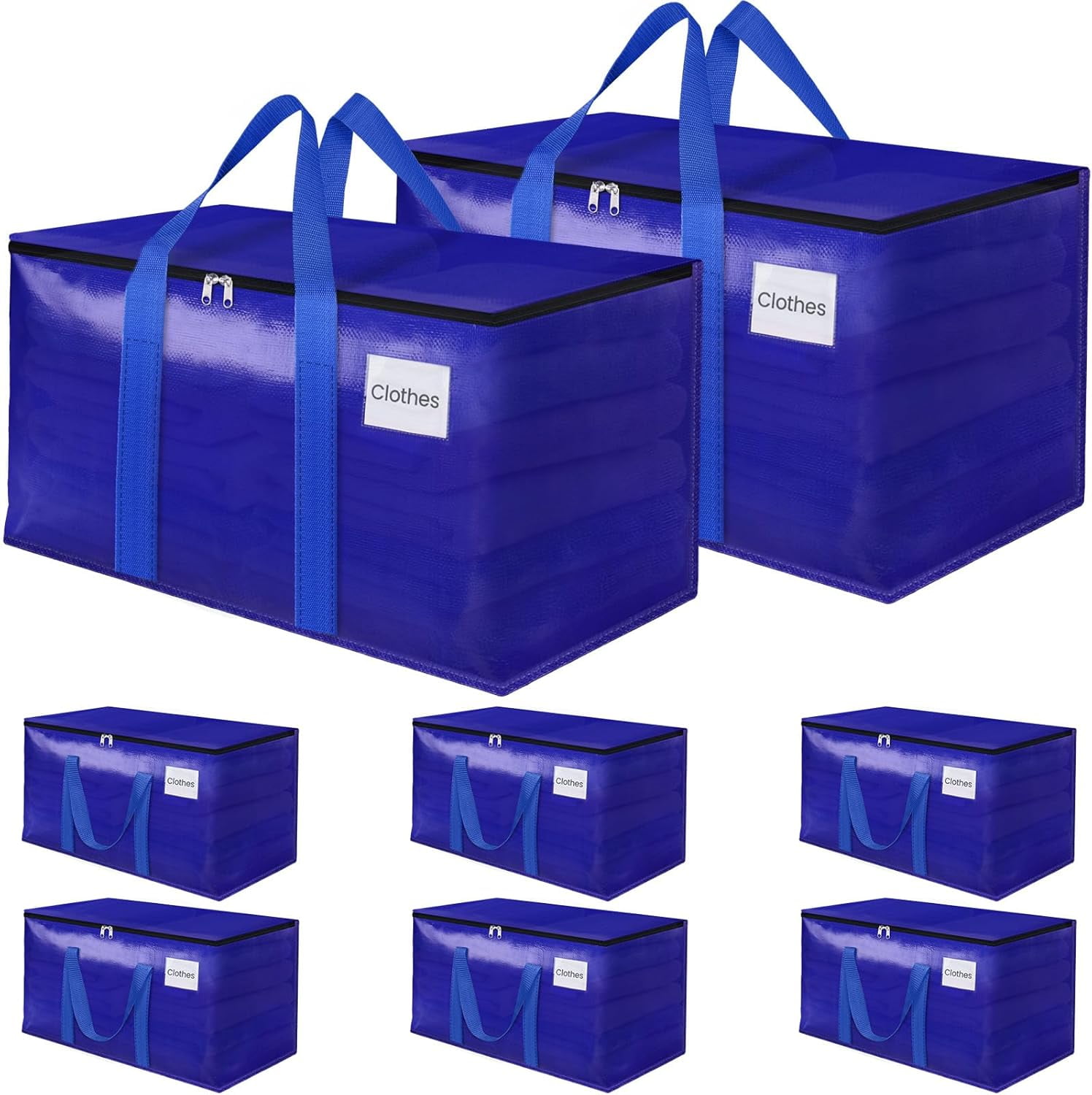 8 Pack Moving Storage Bags Heavy-Duty with Zippers and Reinforced ...
