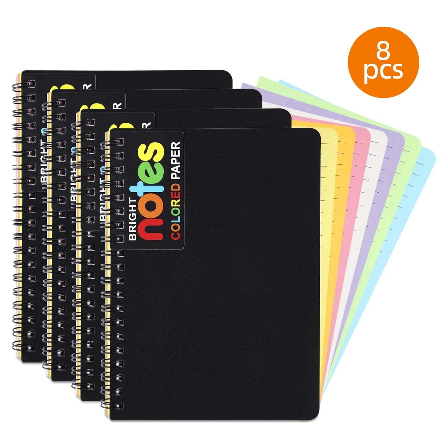 8-Pack Neon Spiral Notebooks - 5 x 7 Inches, College Ruled, 100 Sheets ...