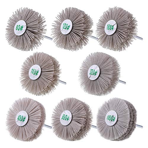 8 Pack Nylon Wheel Brush Abrasive Grinding Head with 1/4 inch Threaded ...