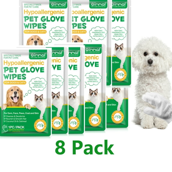 (8 Pack)Oimmal Cleaning Deodorizing Bathing Wipes for Dogs & Cats ...
