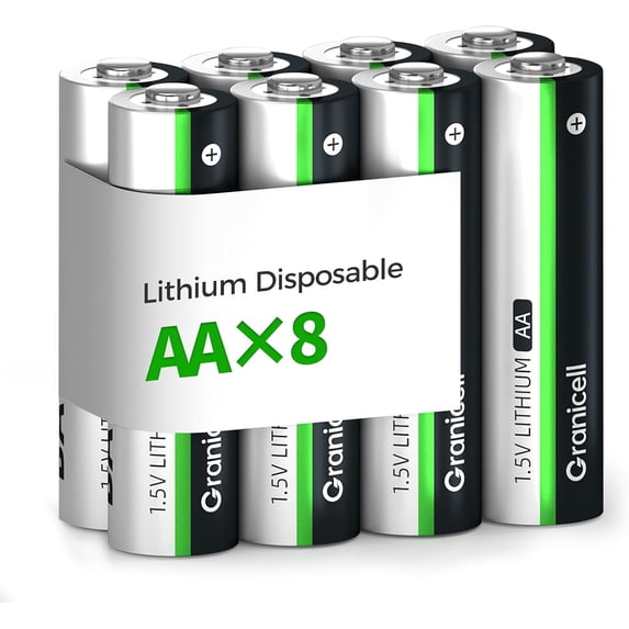 8-Pack Optimal Lithium AA Batteries | 1.5V for Cameras, Smart Locks ...