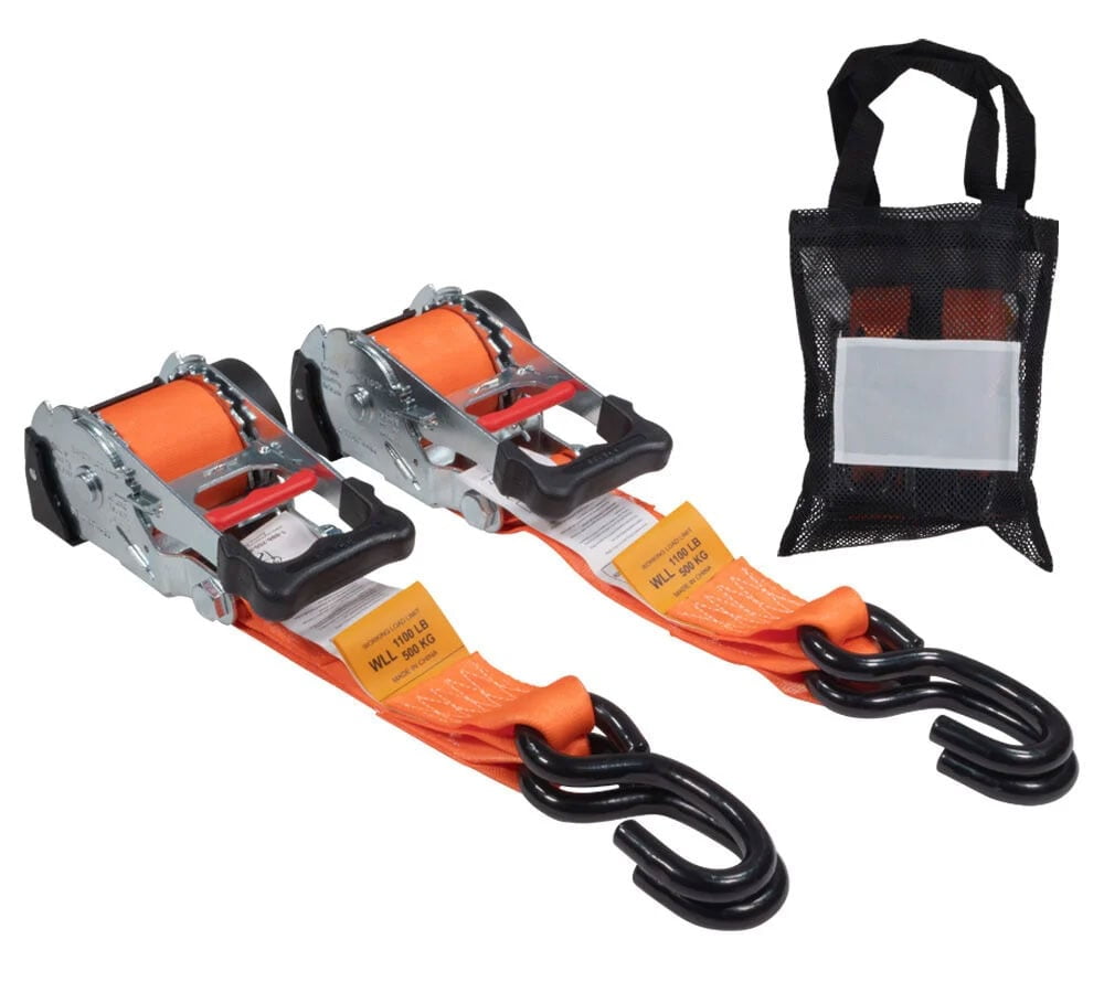 (8 Pack) Orange 2" x10' Auto Retract Ratchet Straps | Quick n Easy ...
