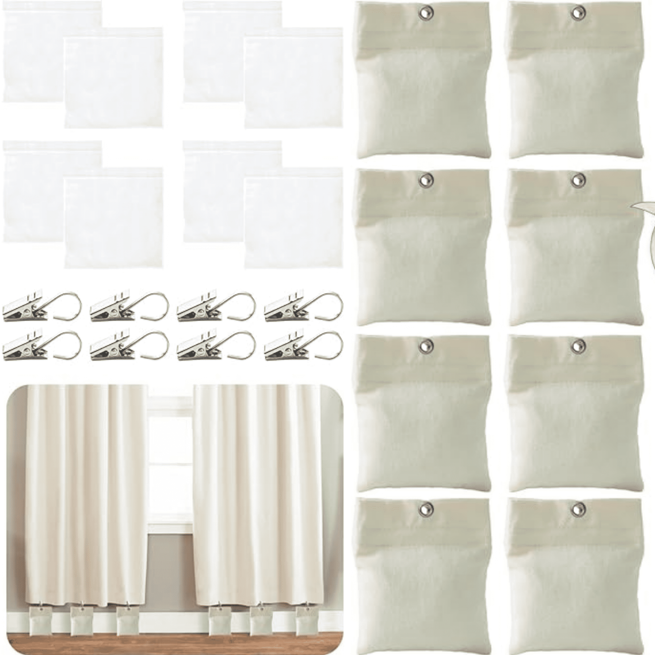 CCF 8pcs Outdoor Curtain Weights, 15oz Drapery Weights Bottom Sandbag ...