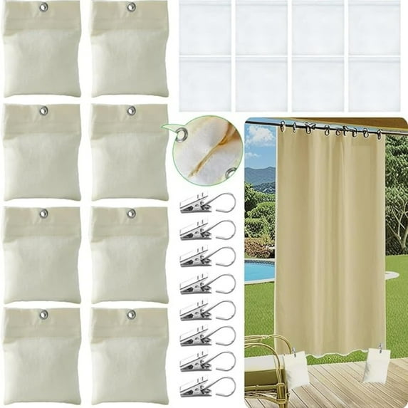 8 Pack Outdoor Curtain Weights, 15oz Outdoor Curtain Sandbag Weighted ...