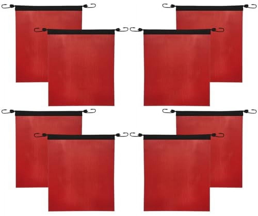 8 Pack Oversize Load Sign Safety Flags - Heavy Duty Mesh Red 18" Safety ...
