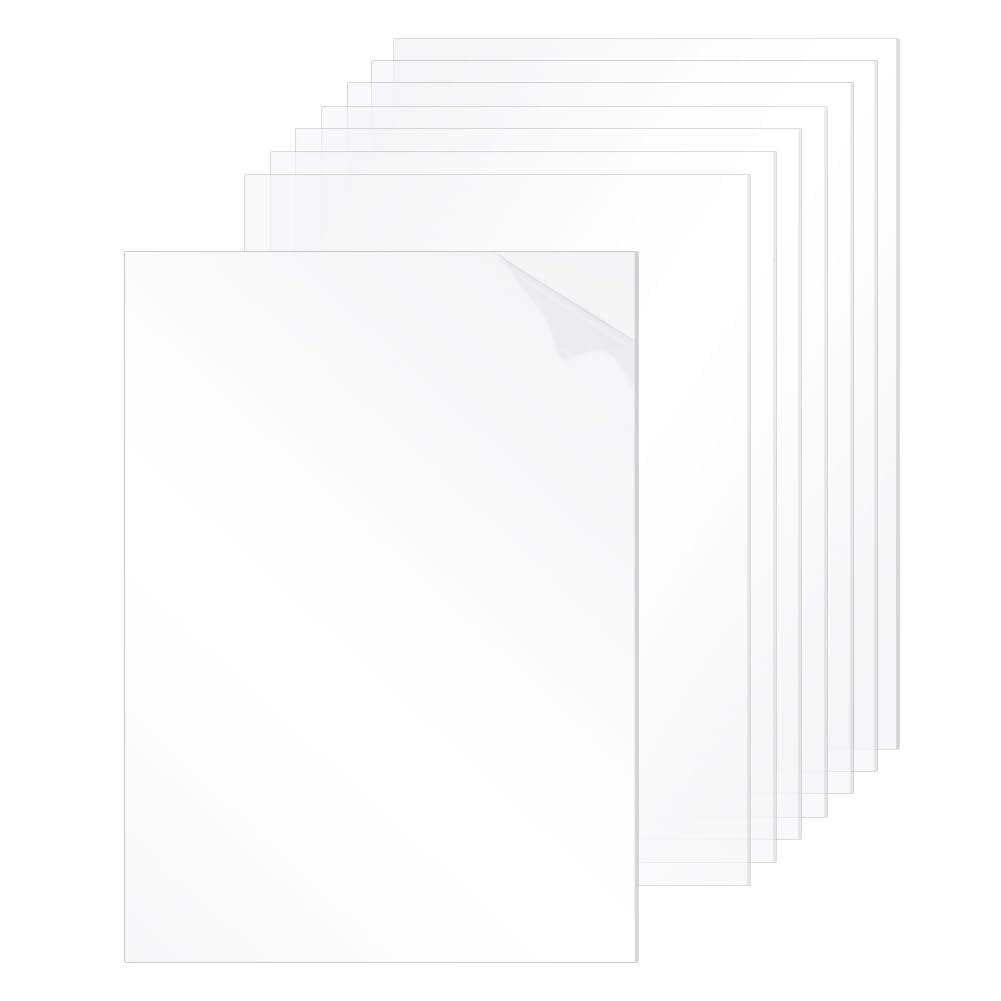 8 Pack PET Plastic Sheet Thin 11x 8inch Transparent Flexible Plastic ...