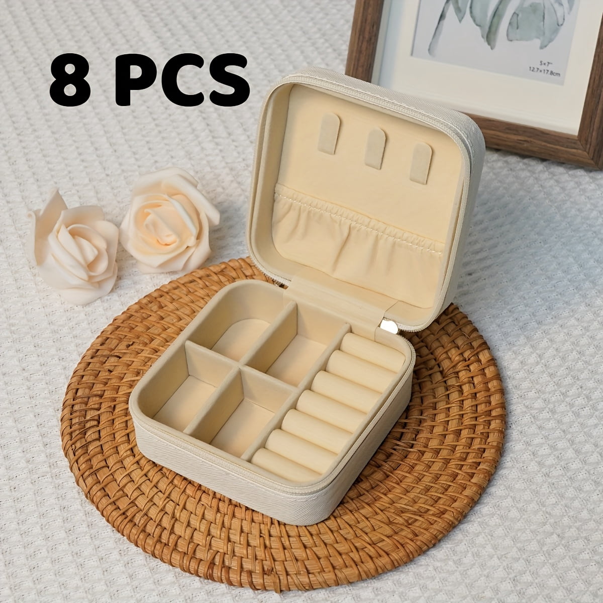 8 Pack PU Leather Mini Travel Jewelry Case, Portable Jewelry Storage ...