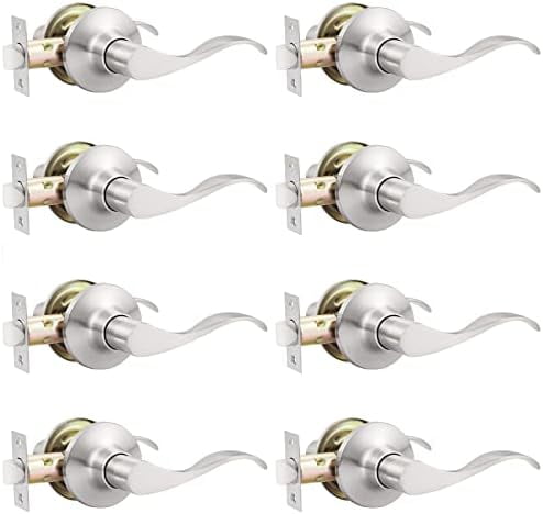 8 Pack Passage Door Levers Brushed Nickel Passage Lever Door Handles ...