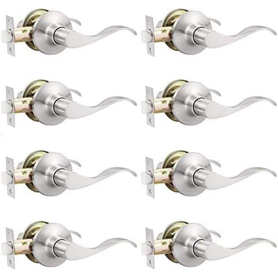 8 Pack Passage Door Levers Brushed Nickel Passage Lever Door Handles ...