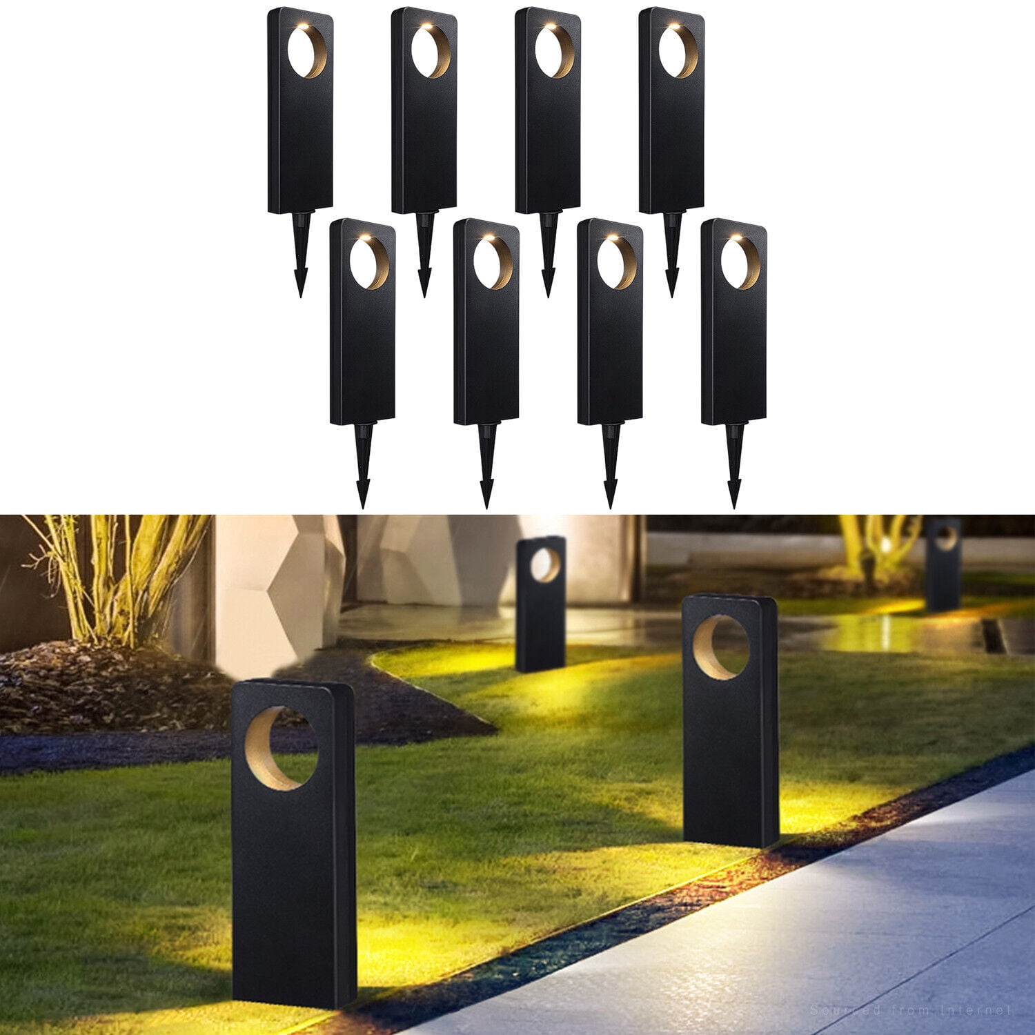 8 Pack Pathway Light, 3W 12V AC/DC LED Landscape Path Lighting, Modern ...