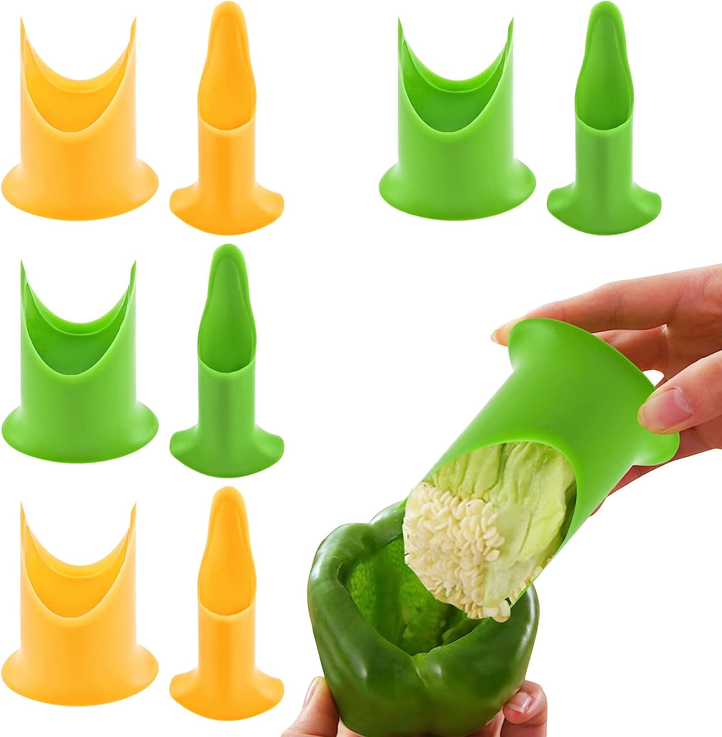 8 Pack Pepper Corer Seed Remover Portable Pepper Chilli Cutter Corer ...