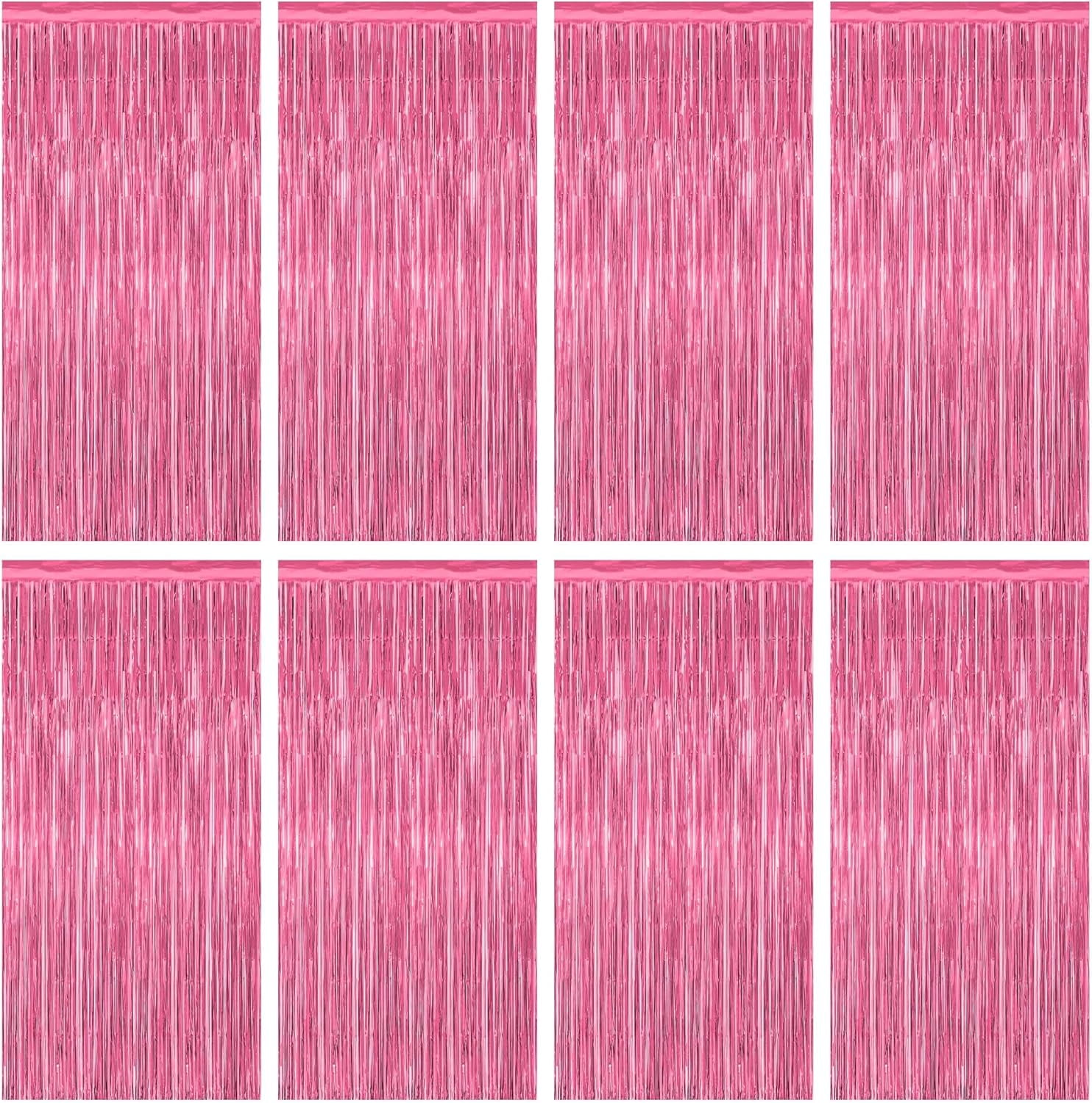 8 Pack Pink Backdrop, 3.28 FT x 7.05 FT Pink Birthday Decorations ...