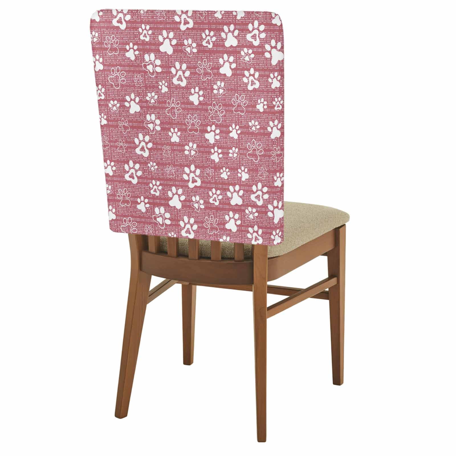 8 Pack Pink Paw Print Chair Back Covers Modern Classic Pink White ...