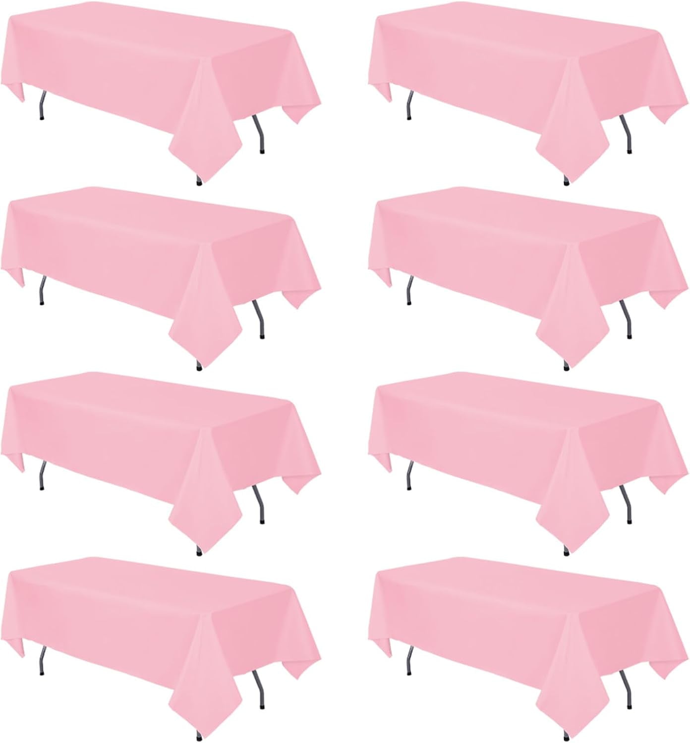 8 Pack Pink Tablecloth 60 x 102 Inch Rectangular Tablecloth for 6 Foot ...