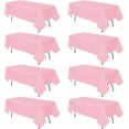 8 Pack Pink Tablecloth 60 x 102 Inch Rectangular Tablecloth for 6 Foot ...