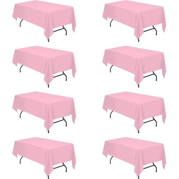 8 Pack Pink Tablecloths 60 x 102 Inch for 6ft Rectangle Tables - 150 ...