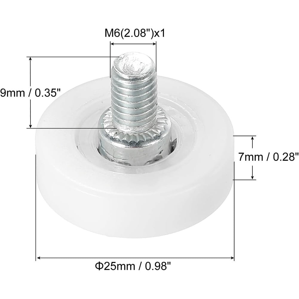 8 Pack Plastic Drawer Pulley Replacement Wheels Bearing Small Pulley ...